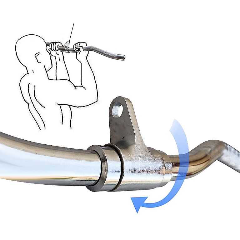 Body Solid Curl Bar Lat Attachment Rotating Strength Training Accessories