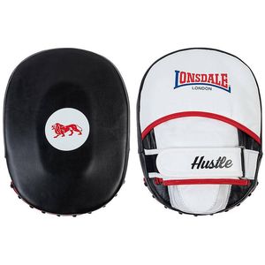 Lonsdale Hustle Leather Hook & Jab Pad | Black White Red | One Size ...